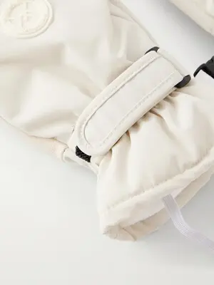 YVES SALOMON Logo-appliquéd Padded Leather-trimmed Shell Ski Mittens