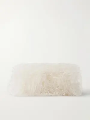 YVES SALOMON Leather-trimmed Shearling Handwarmer - Neutrals