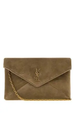Saint Laurent Cappuccino Suede Small Cassandre Crossbody Bag - Brown