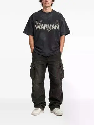 WARMAN Logo-print Distressed T-shirt