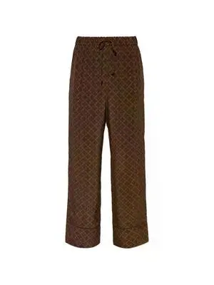 BY MALENE BIRGER Martha Monogram-print Trousers - Brown
