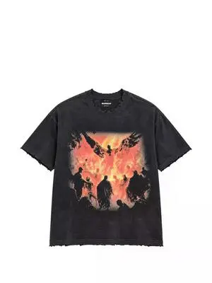 WARMAN Graphic-print Distressed T-shirt