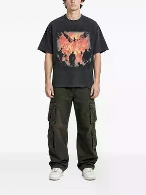 WARMAN Graphic-print Distressed T-shirt