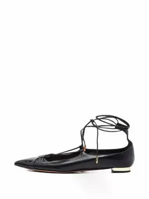 AQUAZZURA Gabi Ankle-tie Flat Pumps