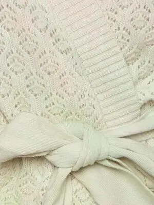 Carolina Herrera Open Knit Belted Cardigan