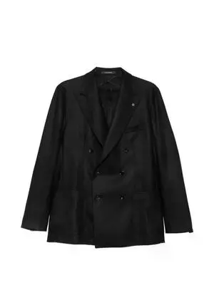 Tagliatore Double-breasted Peaked-lapel Jacket - Black