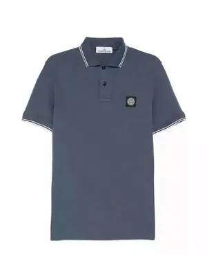 Stone Island Logo-patch Polo Shirt - Blue