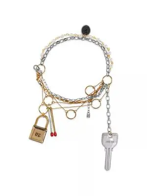 Dsquared2 Charm-detail Multi-chain Bracelets - Silver
