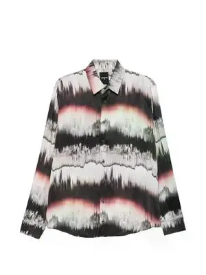 Patrizia Pepe Abstract-print Long-sleeve Shirt - Grey