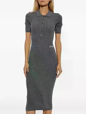 Dsquared2 Ribbed-knit Polo Dress - Grey