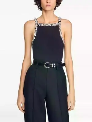 Sandro Crystal-embellished Bodysuit