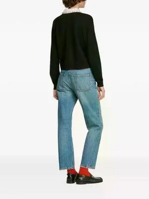 Sandro Faux-pearl Embellished Polo Top