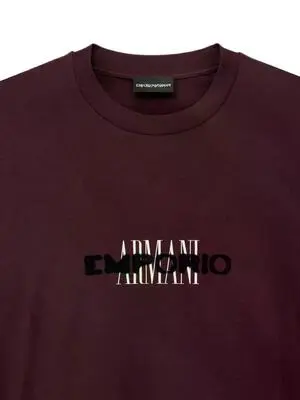 Emporio Armani Logo-print Crew-neck T-shirt - Red