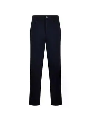 MOORER Liri-jt Logo-patch Straight-leg Trousers - Blue