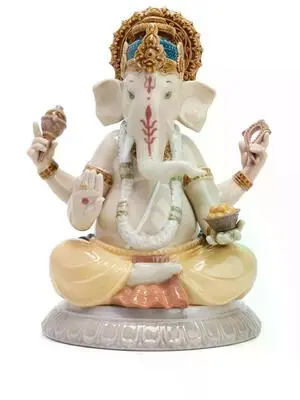 LLADRO Lord Ganesha Porcelain Figurine - Multicolour
