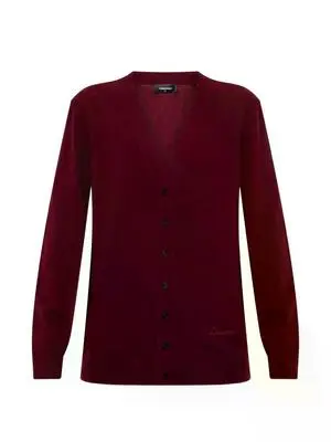 Dsquared2 Logo-embroidered V-neck Cardigan - Red