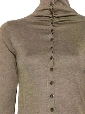 SONG FOR THE MUTE Button-up High-neck Shirt
