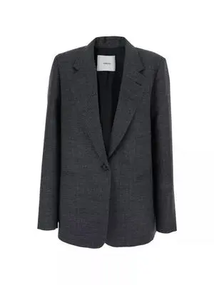 GRIFONI Houndstooth-pattern Wool Single-breasted Blazer