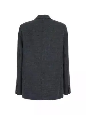 GRIFONI Houndstooth-pattern Wool Single-breasted Blazer