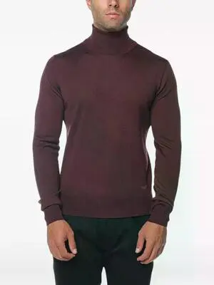 Emporio Armani Roll-neck Wool Sweater - Brown