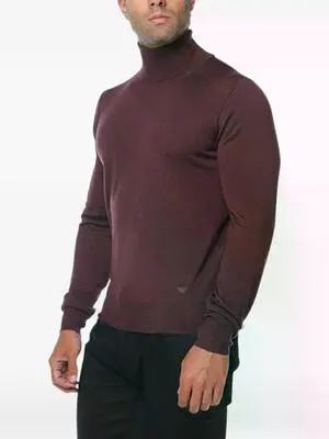 Emporio Armani Roll-neck Wool Sweater - Brown