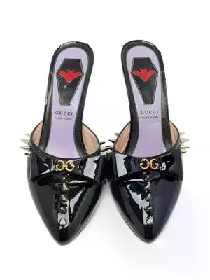 Gucci Sadie Spiked Bow Mules