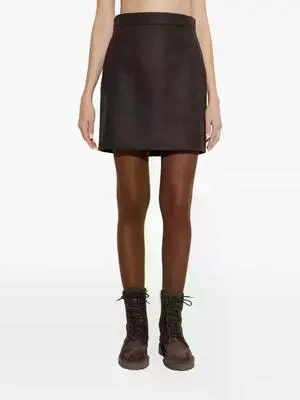 Max Mara Short Felted Wool Skirt Mud
