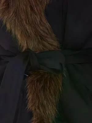 ELEH Faux-fur Collar Belted Jacket