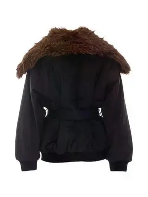 ELEH Faux-fur Collar Belted Jacket