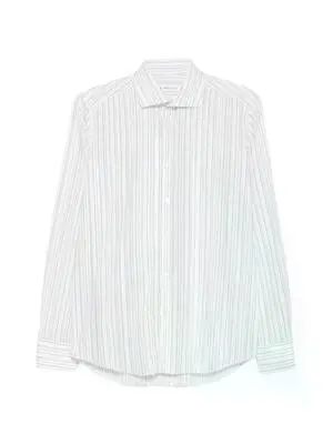 MANUEL RITZ Pinstripe-print Poplin Shirt - Blue
