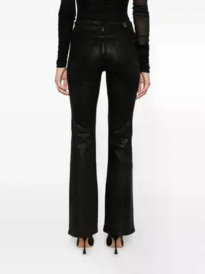 7 For All Mankind The Leggy Bootcut Logo-patch Jeans - Black