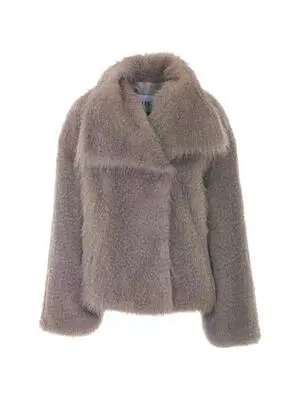 ELEH Faux-fur Notched-lapel Jacket - Grey