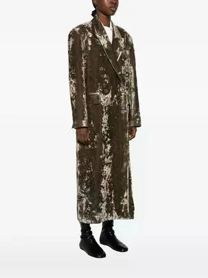 UMA WANG No Cnnot Double-breasted Velvet Coat - Brown