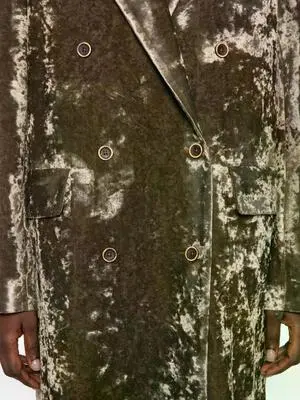 UMA WANG No Cnnot Double-breasted Velvet Coat - Brown