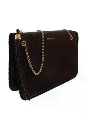 Etro Logo-plaque Suede Shoulder Bag