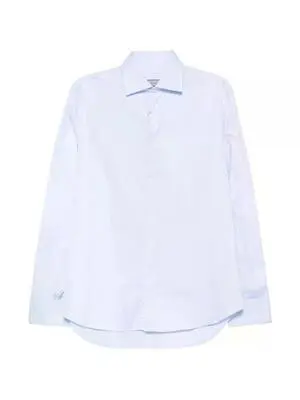 Canali Spread-collar Buttoned Shirt - Blue