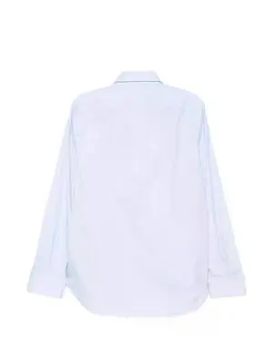 Canali Spread-collar Buttoned Shirt - Blue