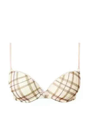 TWINSET Chequered Charmeuse Push-up Bra - Neutrals