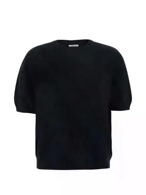Soft Goat Brushed-knit Short-sleeve Cashmere Sweater