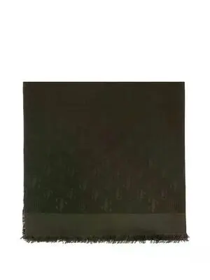 JIMMY CHOO Monogram Frayed Scarf - Green