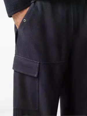 Stone Island 3100050 Wool Nylon Flannel-tc Loose-fit Sweatpants With Elasticized Cuffs - Blue