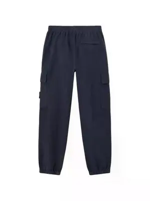 Stone Island 3100050 Wool Nylon Flannel-tc Loose-fit Sweatpants With Elasticized Cuffs - Blue