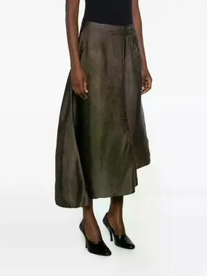 UMA WANG Glue Asymmetric-hem Midi Skirt