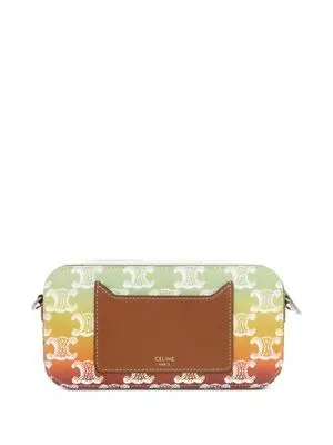 Celine 2010-2026 Triomphe Coated Canvas Sunset Logo Horizontal Pouch Crossbody Bag