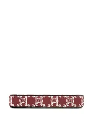 Celine 2010-2026 Triomphe Coated Canvas Sunset Logo Horizontal Pouch Crossbody Bag
