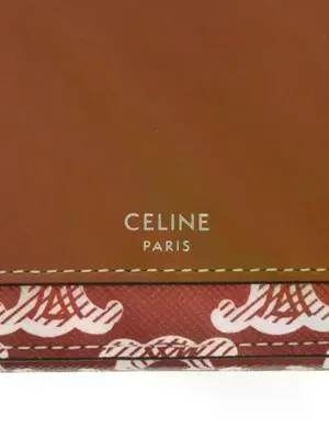 Celine 2010-2026 Triomphe Coated Canvas Sunset Logo Horizontal Pouch Crossbody Bag