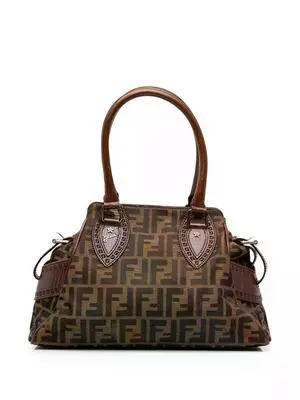 Fendi 2000-2010 Zucca Canvas Etniko Handbag - Brown