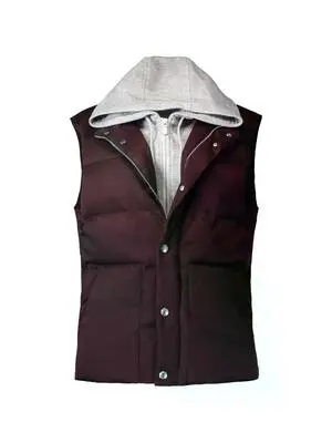 Eleventy Hooded Padded Gilet - Red