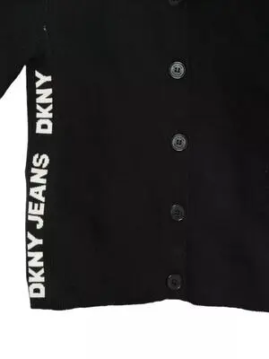 Dkny Logo-print Ribbed Cardigan