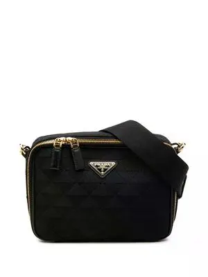 Prada 2013-2026 Embroidered Canvas Brique Symbole Crossbody Bag